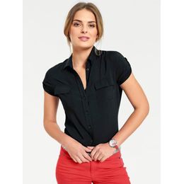 Heine Kurzarm-Bluse in schwarz | Gr.: 42