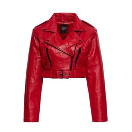 Queen Kerosin Lederjacke in rot | Gr.: XXL