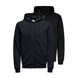 Only & Sons ONLY & SONS Sweatjacke / Hoodie Ceres in Schwarz / dunkelblau | Gr.: M