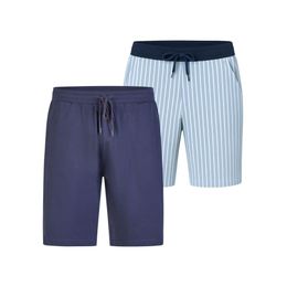 Phil & Co. Berlin Pyjamashorts Cozy Classics in streifen/marine | Gr.: XXL