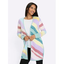 Sieh an! Strickjacke in blaugr&uuml;n-lavendel-gemustert | Gr.: 44