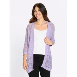 Sieh an! Ajour-Strickjacke in flieder | Gr.: 50