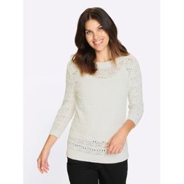 Sieh an! Ajour-Pullover in wei&szlig; | Gr.: 38