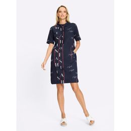 Heine Sweatkleid in ecru-marine-bedruckt | Gr.: 42