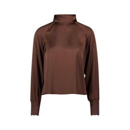 Zero Satinbluse mit Stehkragen in Chicory Coffee | Gr.: 40