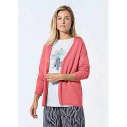 GOLDNER Offene Strickjacke in Kurzform in koralle | Gr.: 38