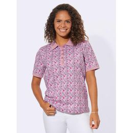 WITT WEIDEN Poloshirt in rosé-fuchsia-bedruckt | Gr.: 40