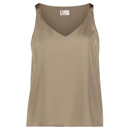 Vera Mont Satin-Bluse mit V-Ausschnitt in Turf | Gr.: 44