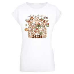 F4NT4STIC T-Shirt Feeling Weihnachten in the bones in wei&szlig; | Gr.: S