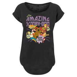 F4NT4STIC Long Cut T-Shirt Long Cut Shirt 'Scooby Doo The Amazing Scooby' in schwarz | Gr.: XXL