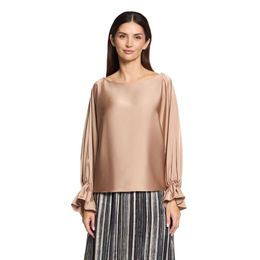 Betty Barclay Satin-Bluse mit U-Boot-Ausschnitt in Macchiato | Gr.: 38