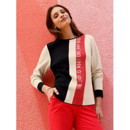 WITT WEIDEN Langarm-Pullover in schwarz-sand-gemustert | Gr.: 50