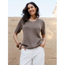 WITT WEIDEN Kurzarmpullover in taupe | Gr.: 38