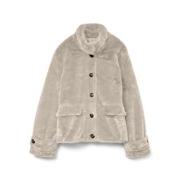 Véro Moda Vero Moda Kunstfell Jacke in Oatmeal | Gr.: S