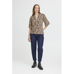 Pulz Halblange &Auml;rmel PZCHARLOTTE Regular fit in Brown Animal Printed | Gr.: L