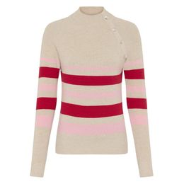 Laura Scott Strickpullover in beige-rosa-rot-gestreift | Gr.: 36