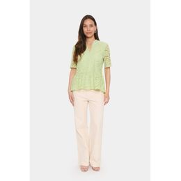 Saint Tropez Kurzarm-Bluse ZannaSZ Gerade Passform in Smoke Green | Gr.: M