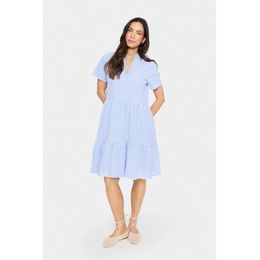 Saint Tropez Kleid ElmikoSZ A-shape in Chambray Blue White Stripe | Gr.: L