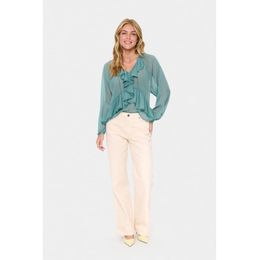 Saint Tropez Langarm-Bluse JacelynSZ Lockere Passform in Sagebrush Green | Gr.: S