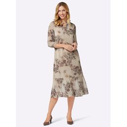Sieh an! Druckkleid in sand-dunkeltaupe-bedruckt | Gr.: 50