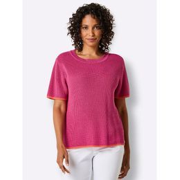 CR&Eacute;ATION L creation L Kurzarmpullover in fuchsia | Gr.: 38