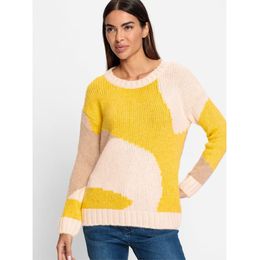 Heine Strickpullover in sonnengelb-champagner-gemustert | Gr.: 36