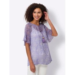 Heine Chiffonbluse in lavendel-ecru-bedruckt | Gr.: 36