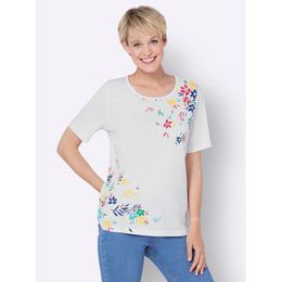 Sieh an! Kurzarm-Shirt in wei&szlig;-pink | Gr.: 38
