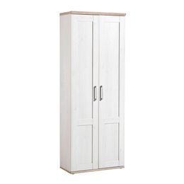 Xora Garderobenschrank Romance, Wei&szlig;, Holzwerkstoff, 4 F&auml;cher, 76x200x38 cm, Garderobe, Garderobenschr&auml;nke, Garderobenschr&auml;nke
