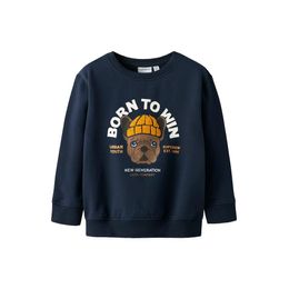 name it Sweatshirt 'NMMRIGUNA' Jungen Größe 104 navy / orange / weiß