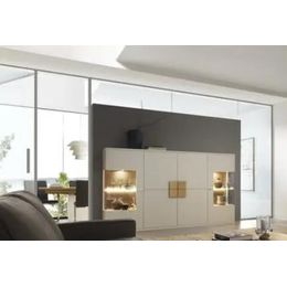 RMW Vienna Highboard 35785 in Lack Seidengrau / Asteiche ca.240x148x40 cm