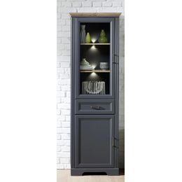 Innostyle Vitrine Jasmin 1LG9GH02, Graphit MDF/Eiche Artisan Nachbildung, BxHxT ca.66x204x42 cm, inkl. LED-Beleuchtung