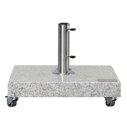 Doppler Granit Grundplatte ca. 140kg, 80x80x8/14cm mit Rollen, Farbe grau, mit 4 Rollen 85897GPZ 80 80