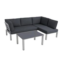 MWH Widoo Lounge Set 77x135x80 Cm 77x135x80 Cm 90x60x42 cm Silber Dunkel Grau