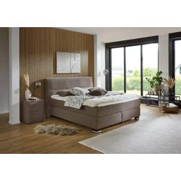 Oschmann Boxspringbett OC-BX23156 in 180x200 cm, Bezug Billie nougat, Unterbau Taschenfederkern, Matratzen MS428 H3/H4