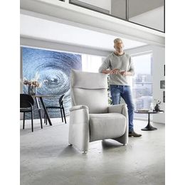 MDS Steinpol Polsteria Relaxsessel Lodi Comfort RelaXX Type 1230, Bezug: Sofia clean silver, manuelle Verstellung mit Gasdruck und manueller 