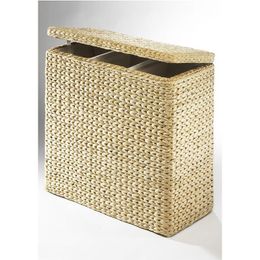 Locker W&auml;schesortierer geflochtene Binse, H&ouml;he 64 cm beige Binsengeflecht