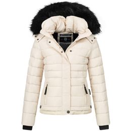 Steppjacke Navahoo "Chloe", Damen, Gr. M (38), beige, Obermaterial: 100% Polyester; Innenmaterial: 100% Polyester; Futter: 100% Polyester; Kunstfell: 90% Polyacryl, 10% Polyester, Jacken, hochwertige Winterjacke mit abnehmbarer Kapuze