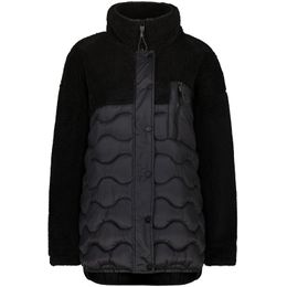 Winterjacke ALIFE & KICKIN "Damen EveAK G", Damen, Gr. M, schwarz (moonless), 100% Polyester, oversize Po-bedeckend, elastischer Bund, Jacken, Stylische Teddy-Plüsch Übergangsjacke in lässiger Passform