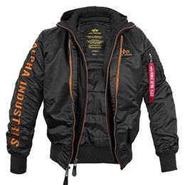 Alpha Industries MA-1 D-Tec SE Fliegerjacke black/orange, Größe M
