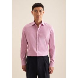 Businesshemd Seidensticker "Slim", Herren, Gr. S (37), normale &Auml;rmell&auml;ngen, lila (berry), 100% Baumwolle, Strukturmuster, slim fit, 2-Knopf-Manschette, Hemden, Slim 1/1 Kentkragen Struktur