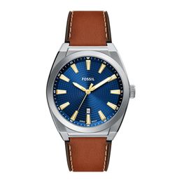 Fossil Uhr 'Everett' Herren Größe One Size blau / braun / silber