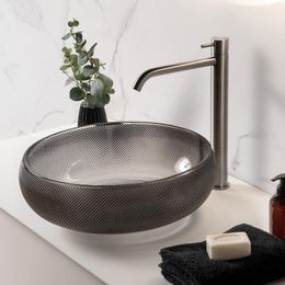 neoro n40 diamant Glas-Aufsatzwaschtisch &Oslash; 41 H: 16 cm, BN0804FT,