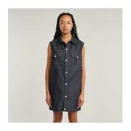 G-Star Raw G-Star f&uuml;r Damen. D26352-D301-001 &Uuml;bergro&szlig;es Kleid blau (L), L&auml;ssig, Denim, &Auml;rmellos / Hosentr&auml;ger, Bio-Baumwolle, Nachhaltig