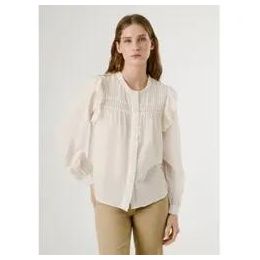 Pepe Jeans f&uuml;r Damen. PL3051259 Bluse Loir off-white (L), Wei&szlig;, L&auml;ssig, Baumwolle, Langarm