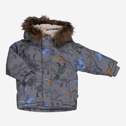 name it Graue Jacke mit Dinosauriermuster