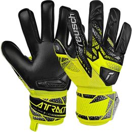 Reusch Attrakt Silver Junior Torwarthandschuhe Kinder - gelb - Gr. 4 - Polychlorid/Polyester/Elastan