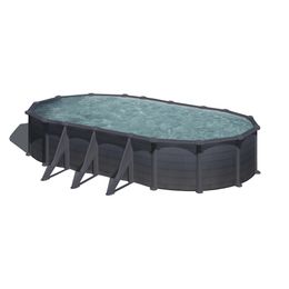 GRE Stahlwandpool 'Granada' schwarz oval 744 x 575 x 132 cm