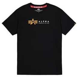 T-Shirt Alpha Industries "Alpha Label T-Shirt", Herren, Gr. M, schwarz, Obermaterial: 100% Baumwolle, Shirts T-Shirt