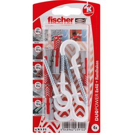 Fischer Fischer DUOPOWER 8 x 40 RH mit Rundhaken, nylonbeschichtet 4 St&uuml;ck